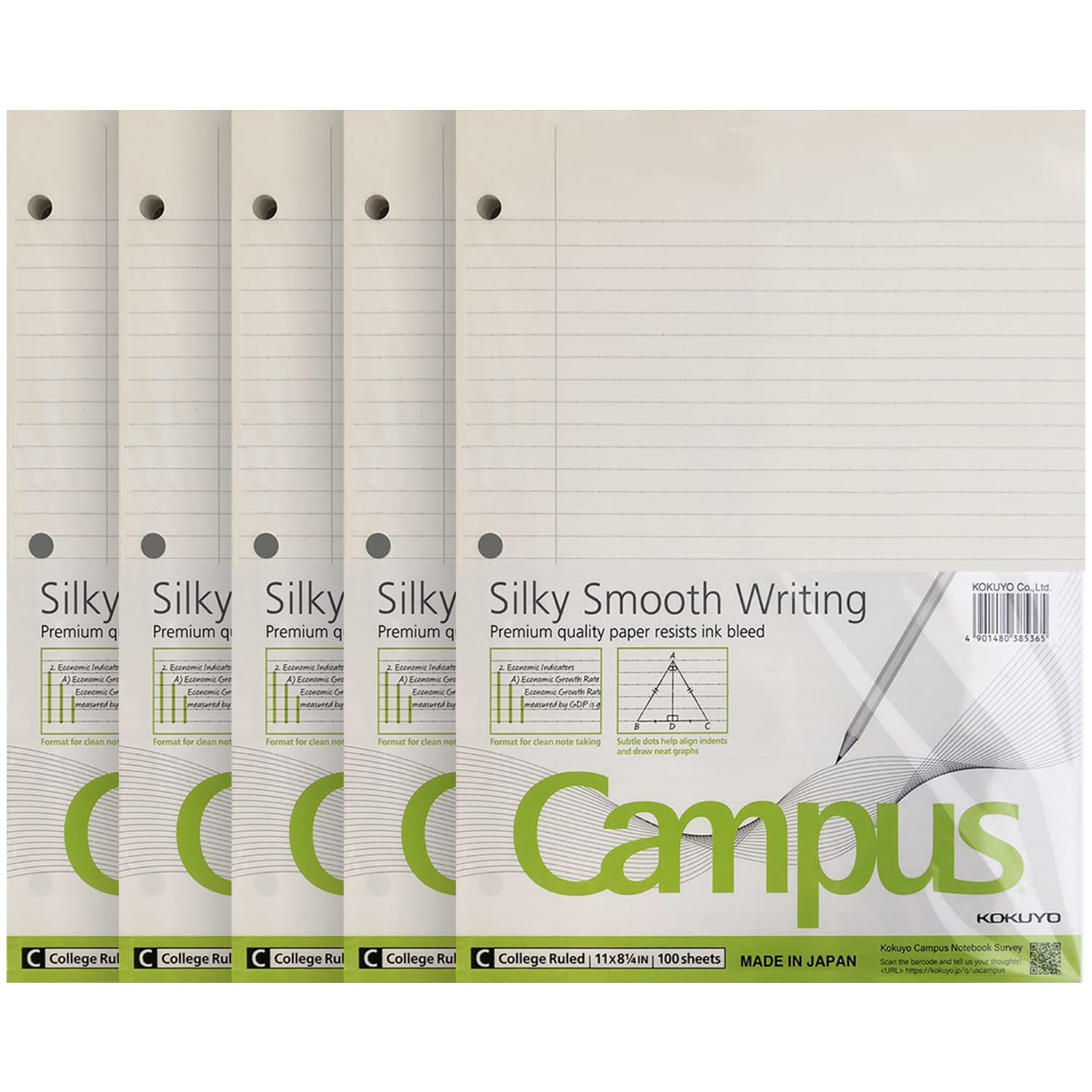 Mua Kokuyo Campus Loose Leaf Paper for 3 Ring Binders, Smooth Writing Lined Paper, 500 Sheets ...