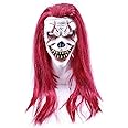 Amazon.com: Stobbod Scary Clown Mask Horror Devil Mask with Long Hair ...