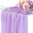Amazon.com: Miucat Lilac Cheesecloth Table Runner, 10FT Rustic Gauze ...
