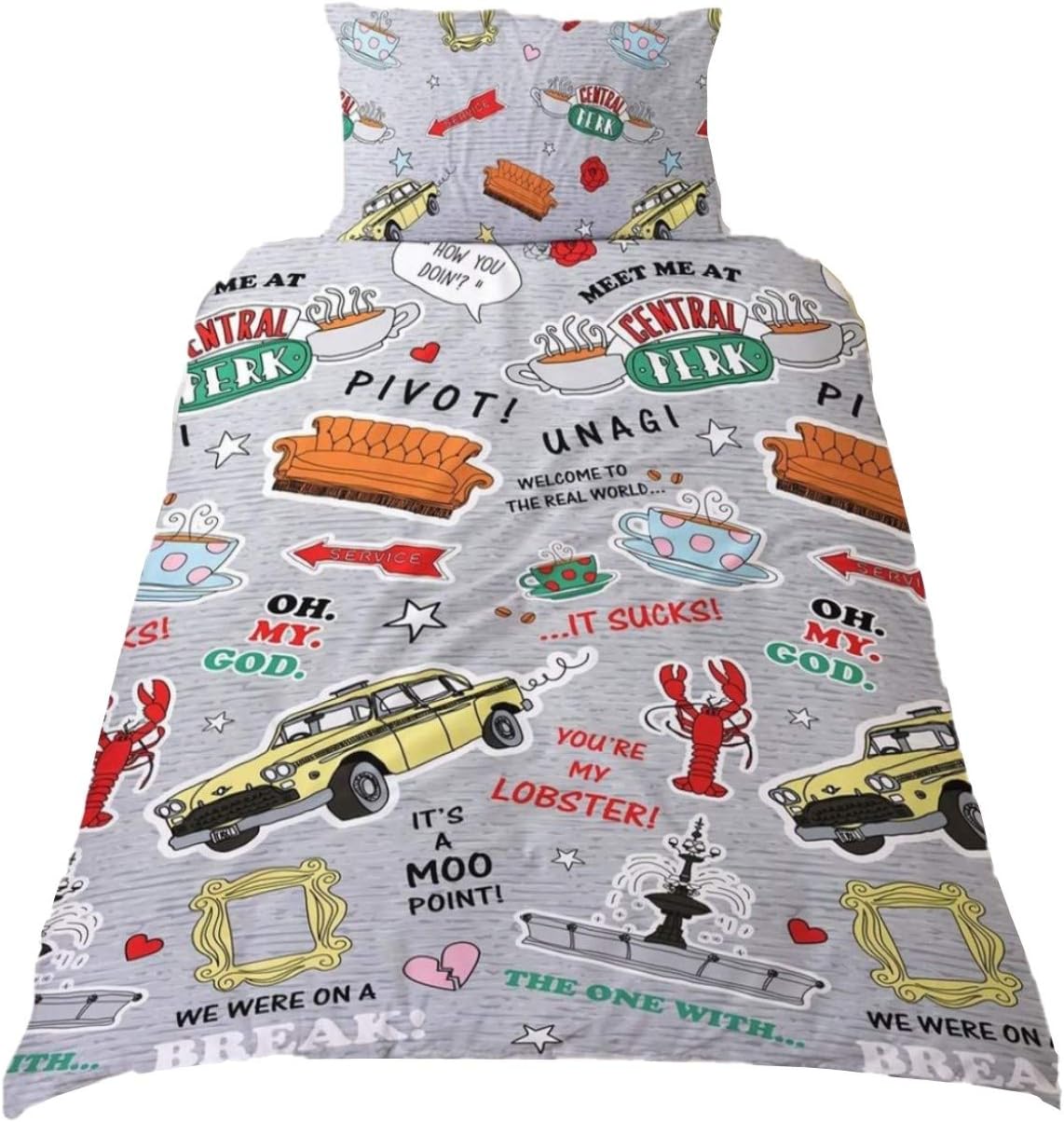BM Friends Single Duvet Cover Set with Pillow Case Decorated with Props ...