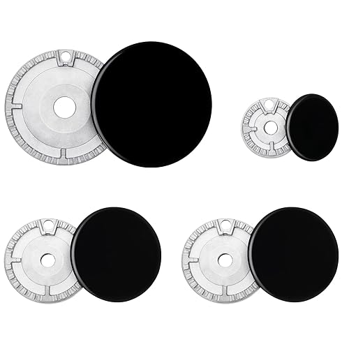 Upgraded Cooker Hat Set, Surface Gas Stove Burner Caps and Burner Head ...