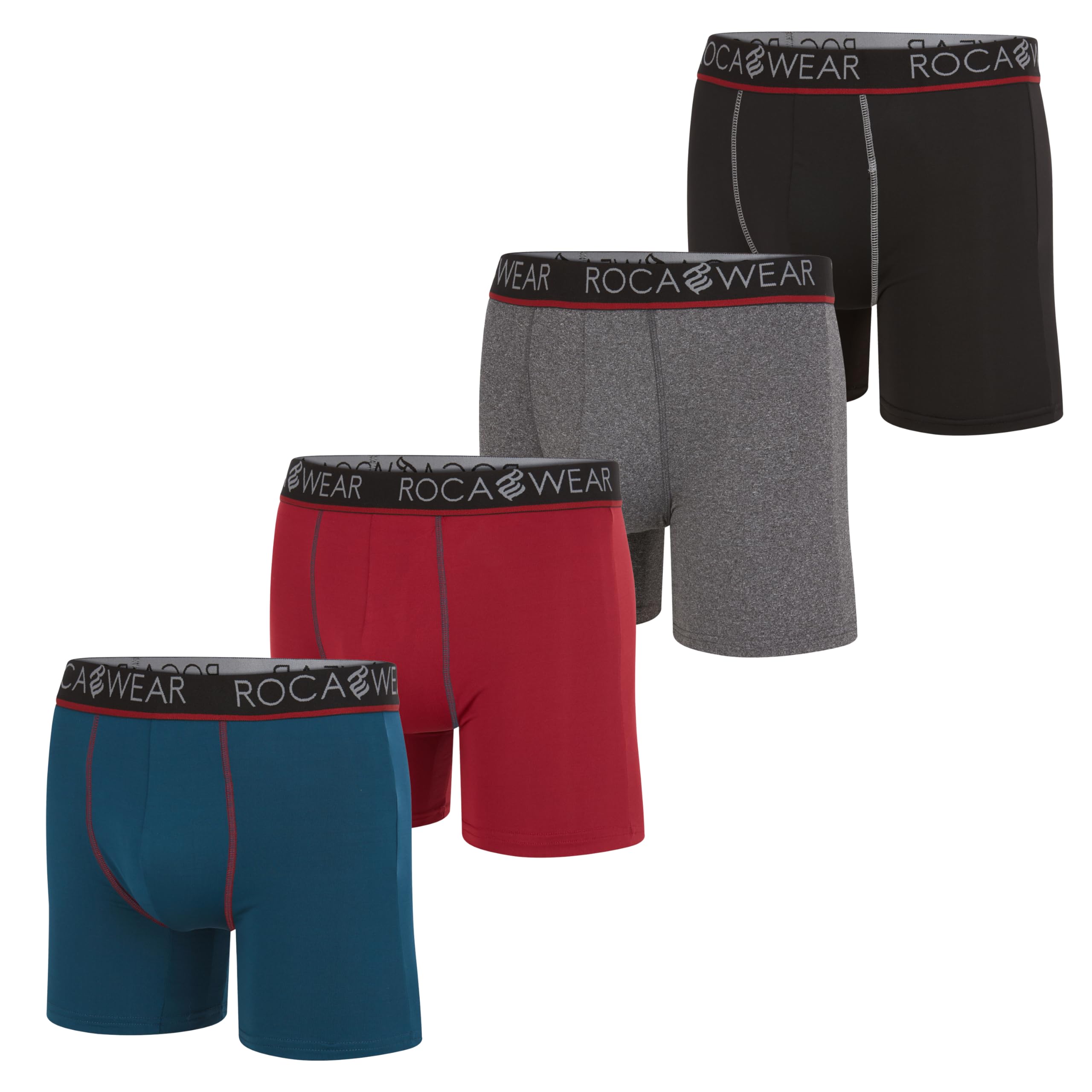Rocawear Mens Performance Boxer Briefs 4 Pack Sport Fit, Tagless ...