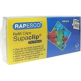 Rapesco Supaclip #40 Dispenser with 25 Multicoloured Refill Clips ...
