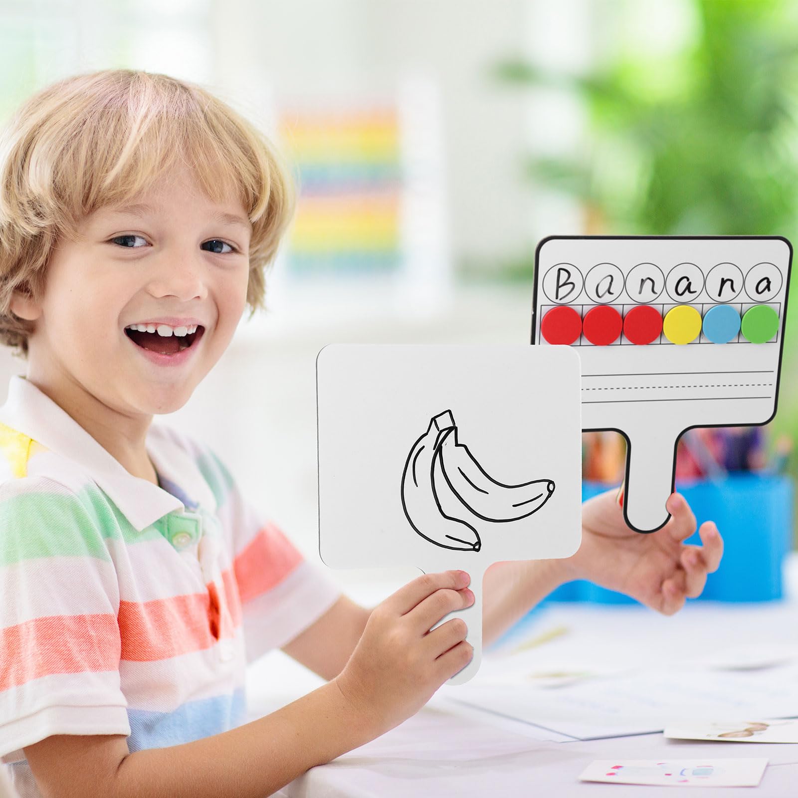 Mua Seajan 12 Pcs Paddle Set Education Dry Erase Double Side Handheld ...