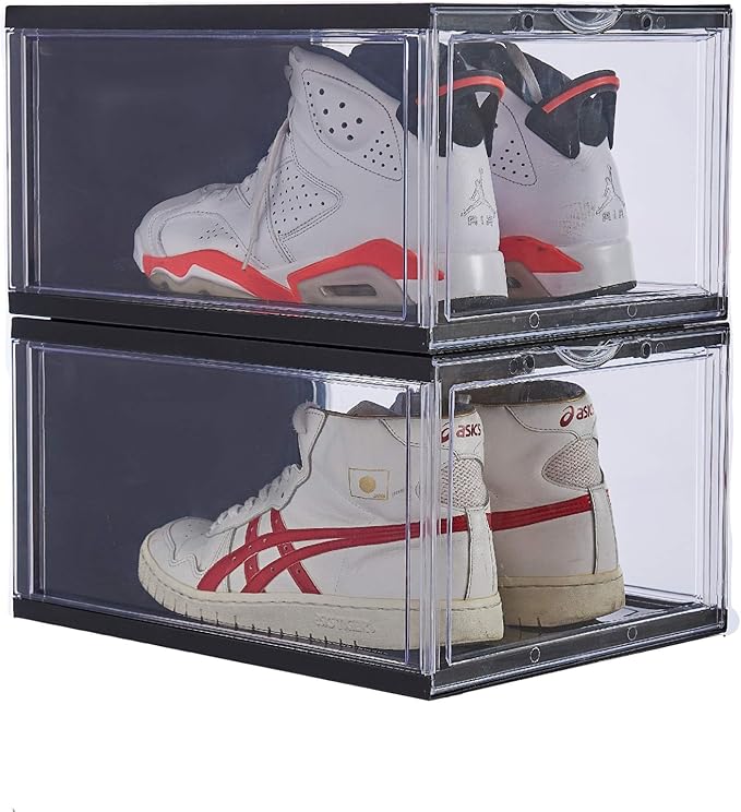 Amazon.com: LifestyleEssential - Drop Front Shoe Box - Shoe Storage ...