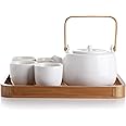 Amazon.com | casaWare Serenity 7-Piece Tea Pot Set Gift Boxed (White ...