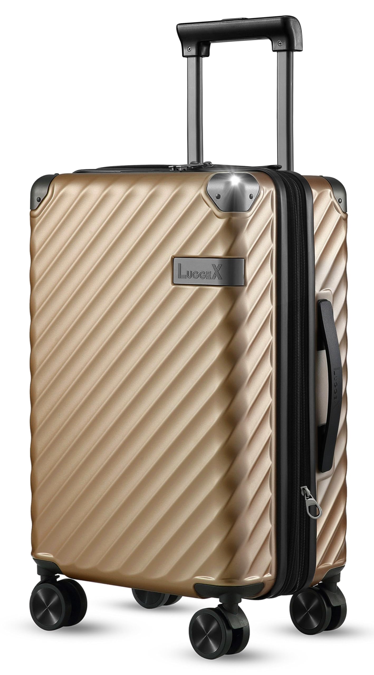 LUGGEX Luggage with Spinner Wheels - Polycarbonate Expandable Hard ...