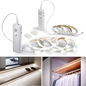 Rechargeable Motion Sensor Light, WOBANE LED Cabinet Lighting,Closet ...