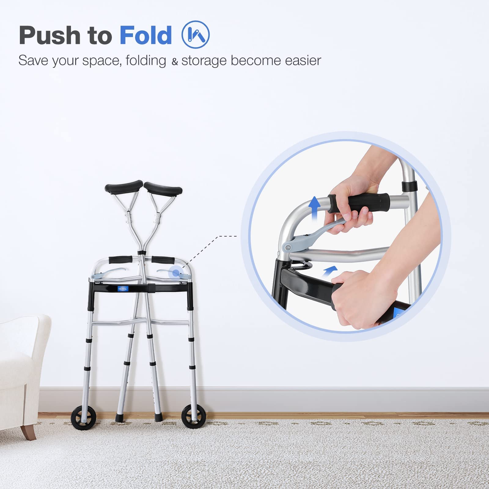 Mua GreenChief 2 in 1 Narrow Walker for Small Spaces, Walker Adjustable ...