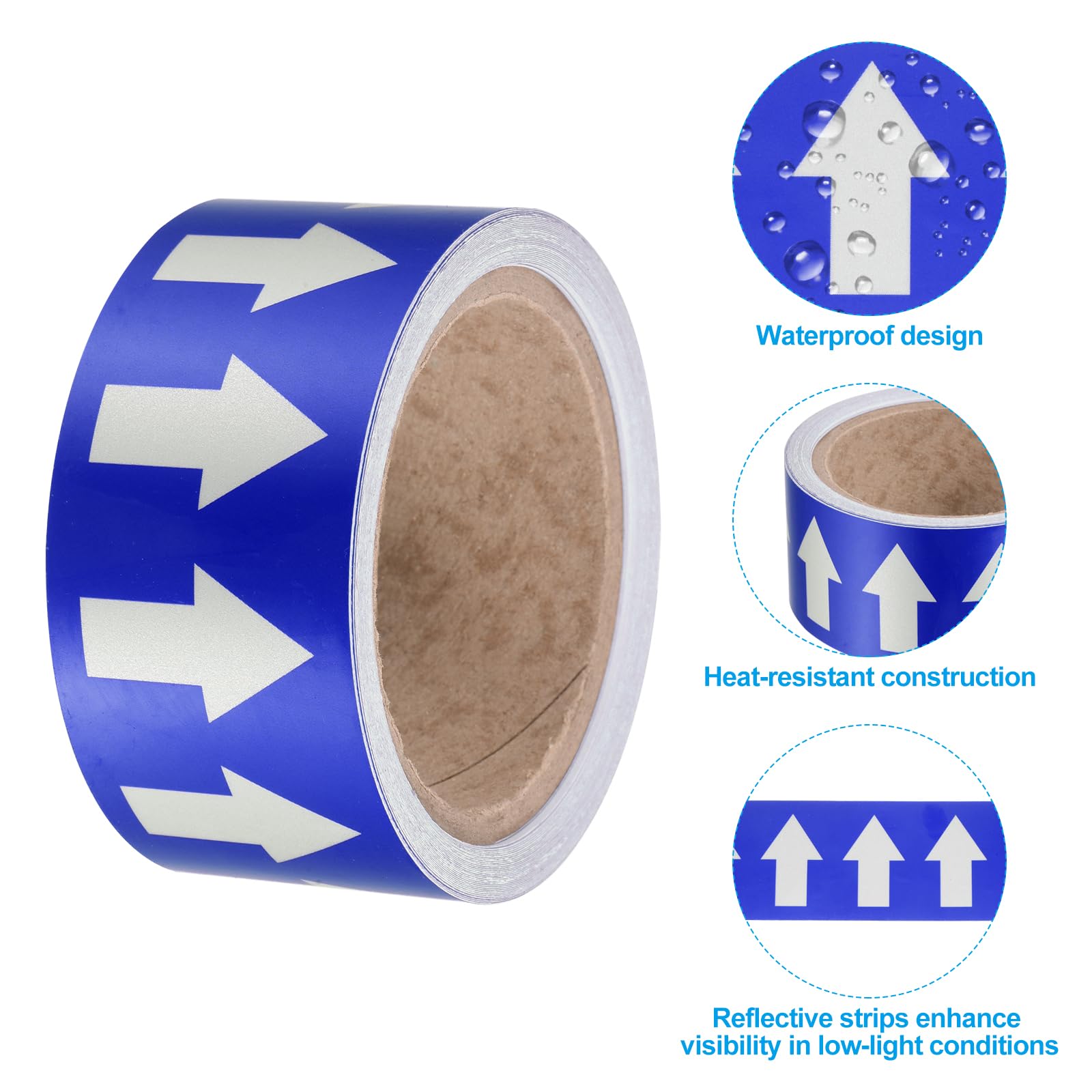 PATIKIL Flow Arrow Tape, Polyethylene Pipe Marking Sticker With ...