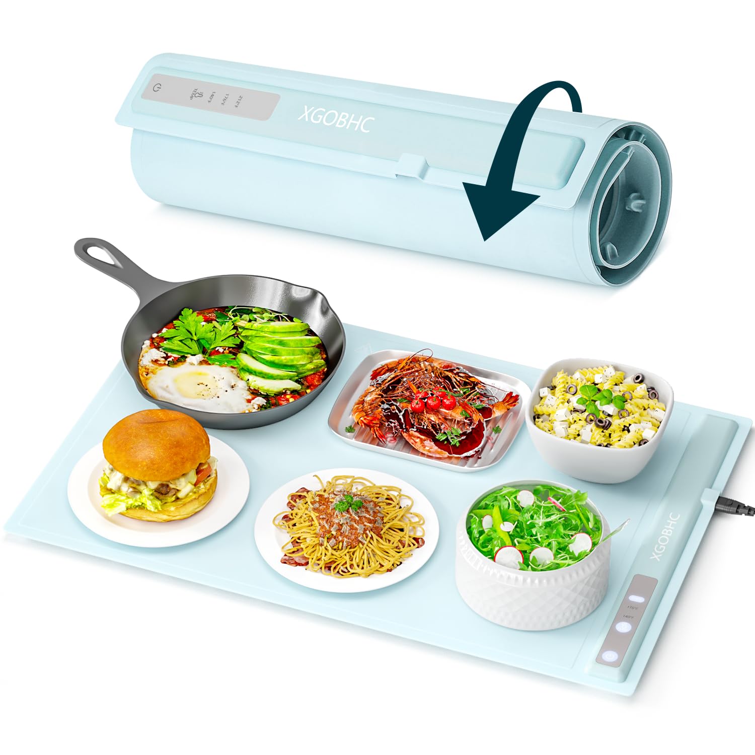 Silicone Warming Mat With Temperature Control 5-Piece Electric Food ...