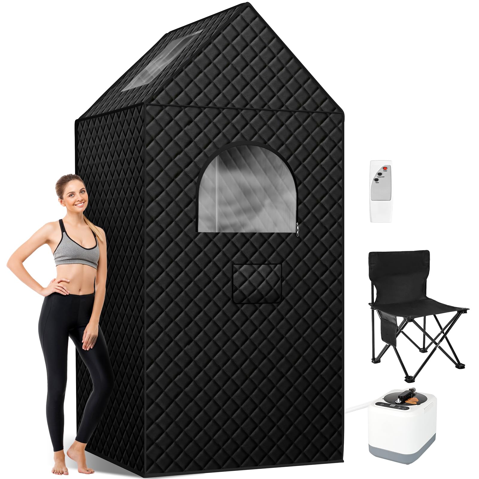 I-THERA-U Portable Sauna Box for Home Spa Full Body, XL Steam Sauna ...