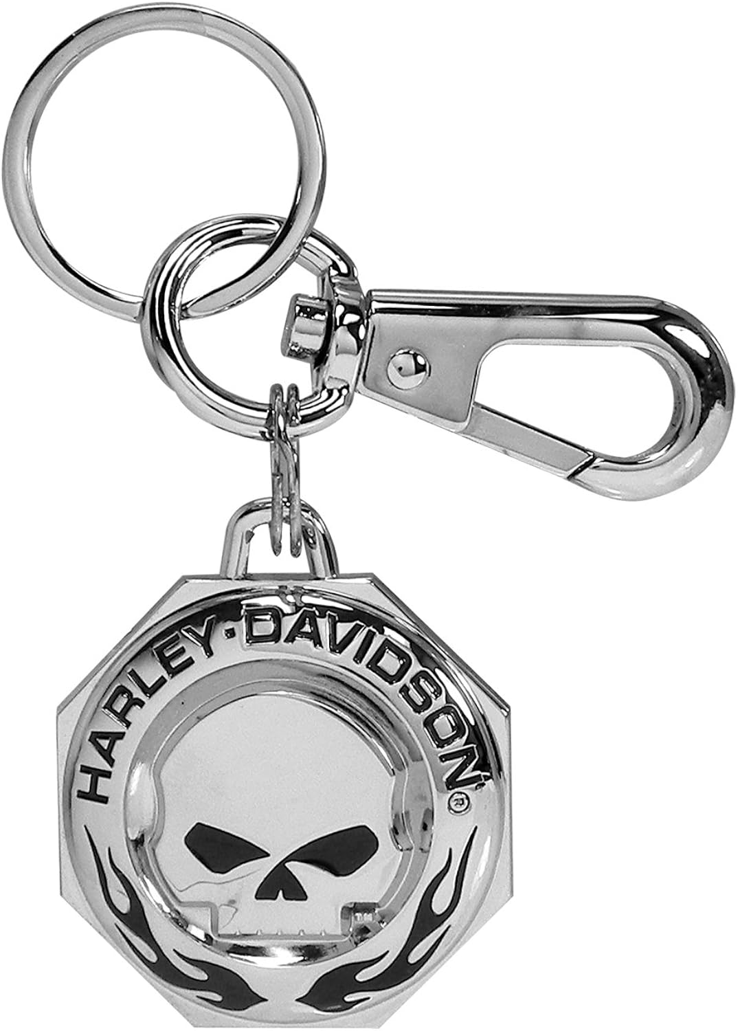 Amazon.com: Harley-Davidson Chrome Willie G skull H-D Wordmark & Flames ...