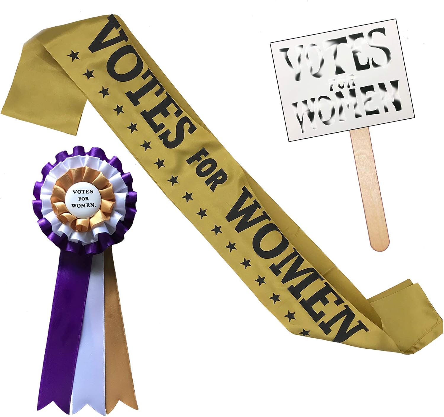 Amazon.com: Suffragette Suffragist 3-Item Sash, Rosette, Votes for ...