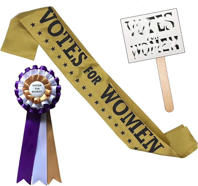 Amazon.com: Suffragette Suffragist 3-Item Sash, Rosette, Votes for ...