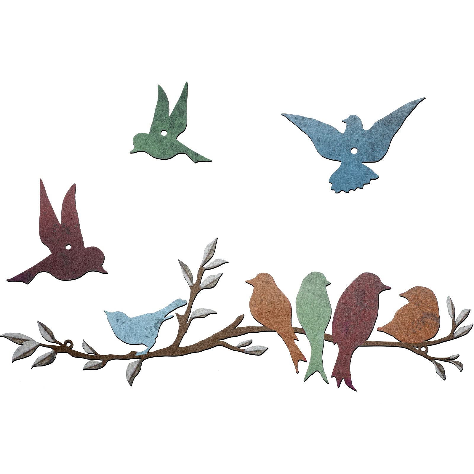 Ferraycle Metal Bird Wall Art Birds on the Branch Decor Metal Sculpture ...