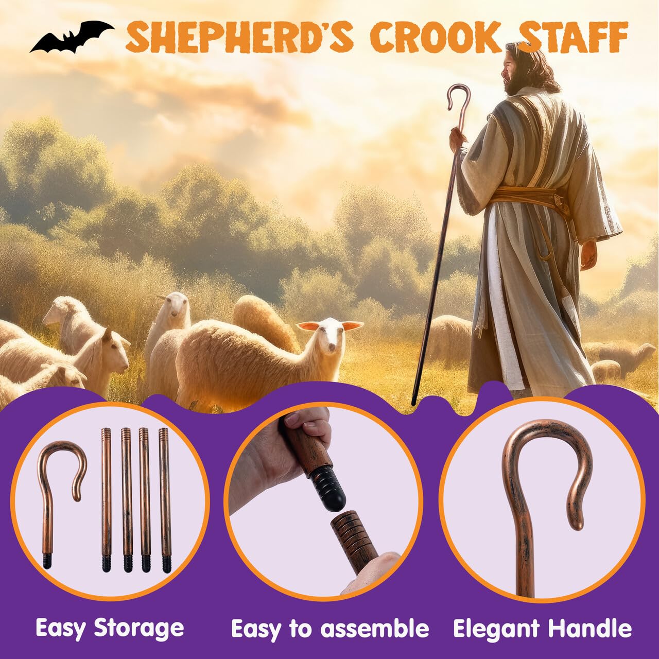 Mua Spooktacular Creations Halloween Shepherd Staff, Shepherd's Crooked ...