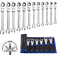 WORKPRO 8-Piece Flex-Head Ratcheting Combination Wrench Set, SAE 5/16-3/4 in, 72-Teeth, Cr-V ...
