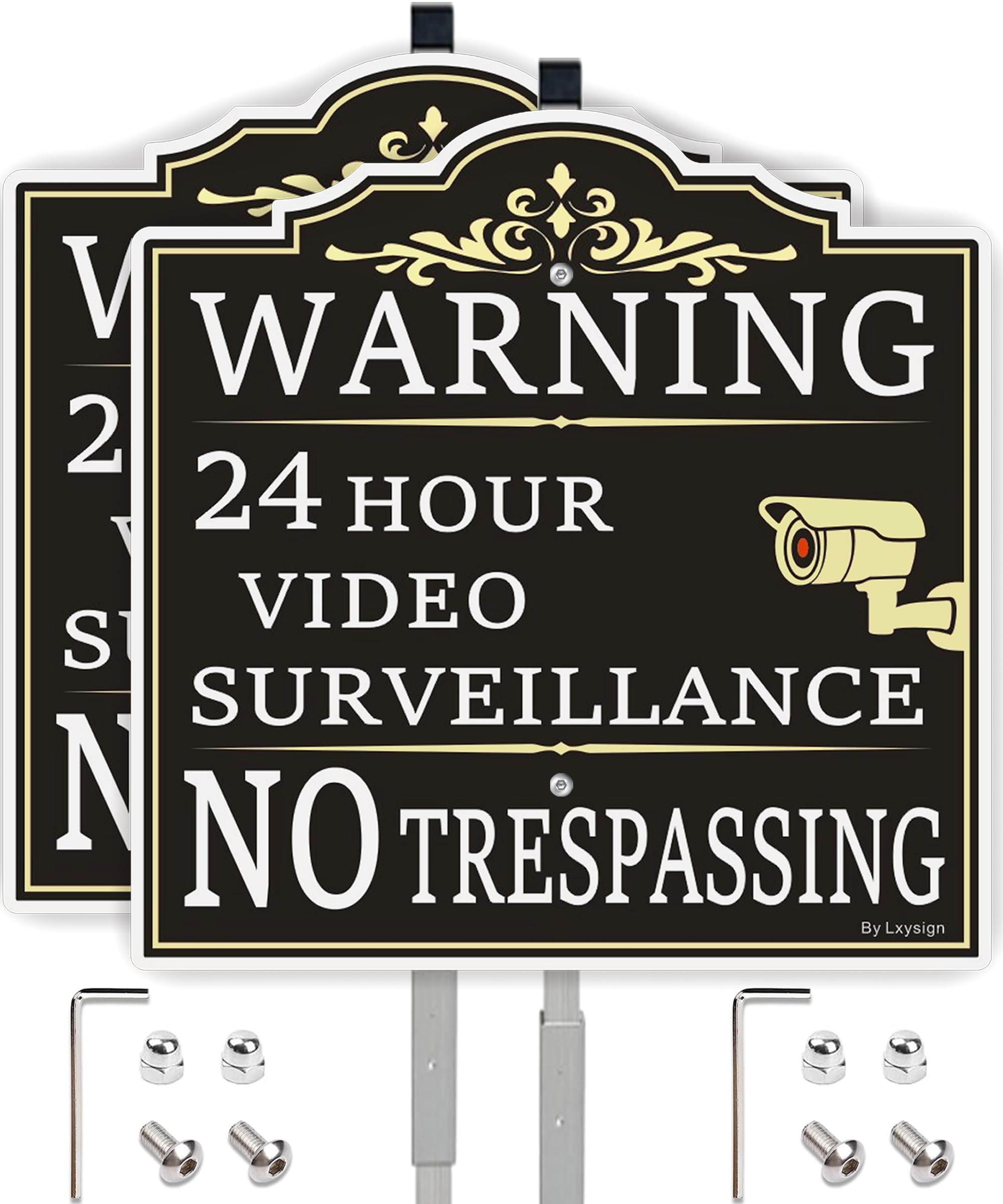 Mua (2Pack) Large Video Surveillance Sign, No Trespassing Warning Sign ...