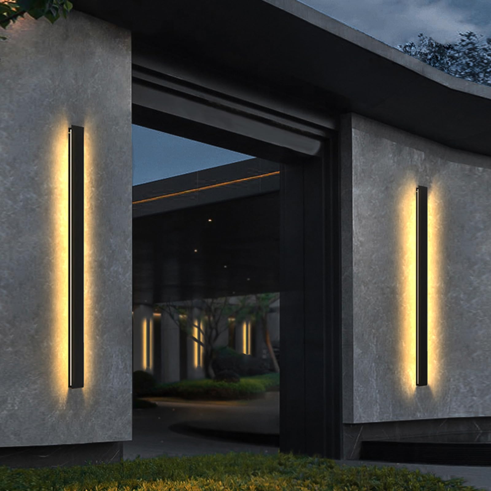 EWIMXSVC 31.5inch Long Outdoor Wall Lights, Black Outdoor Sconce Lights, Waterproof Wall Mounted ...