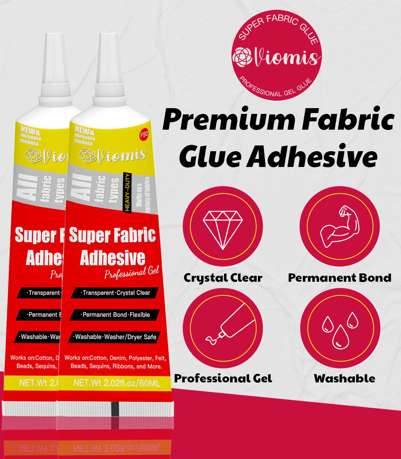 Mua 2PCS 60ML Fabric Glue, Strong Fabric and Leather Adhesive ...