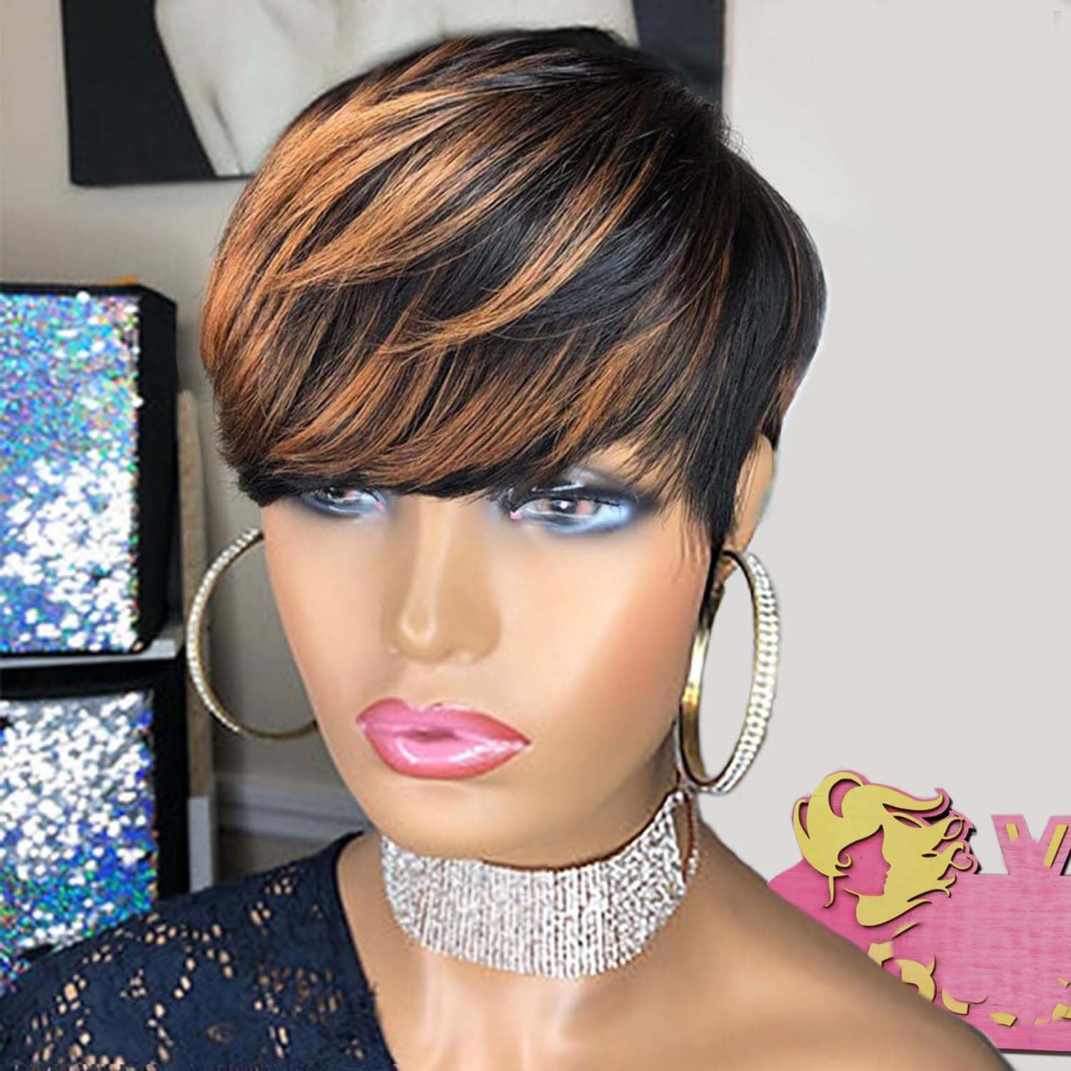 VRZ Pixie Cut Wig Human Hair Short Human Hair Wigs for Black Women ...