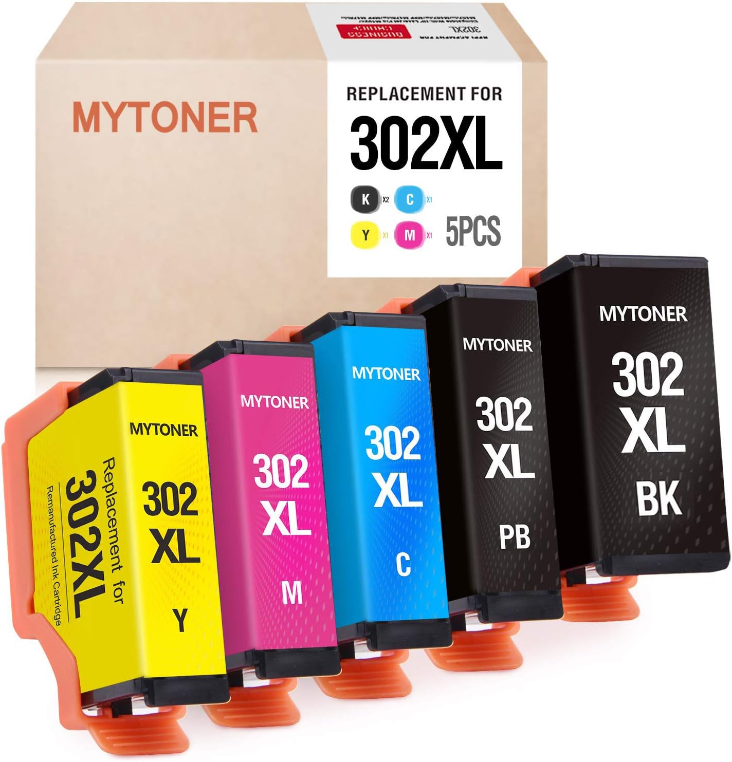 Amazon.com: MYTONER Remanufactured Ink Cartridge Replacement for Epson 302xl T302XL 302 T302 Ink ...