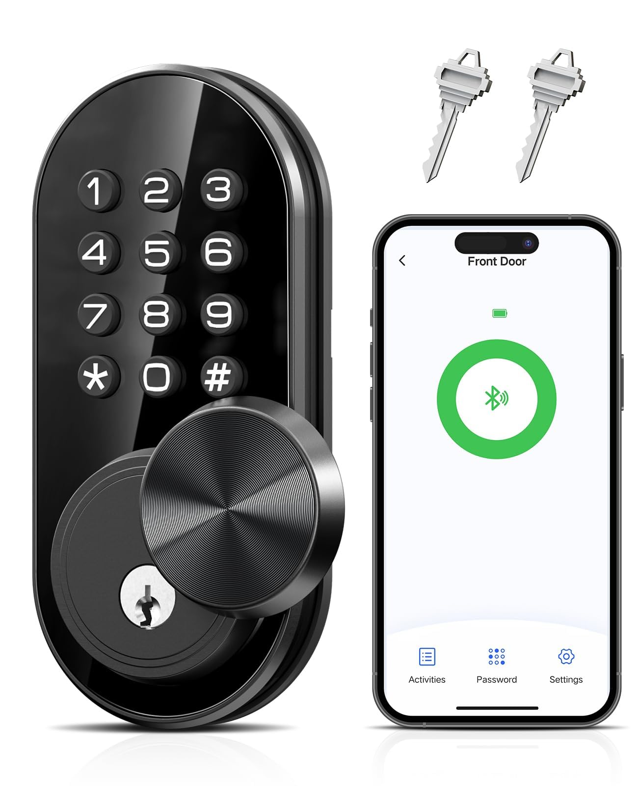 TEEHO TE341 Smart Keyless Entry Door Lock with App Control, Digital ...