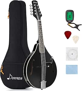 Amazon.com: Donner A Style Mandolin Instrument Black Beginner Adult ...