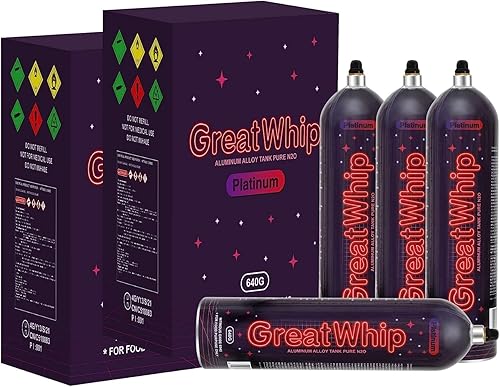 GreatWhip 640g Whipped Cream Chargers Cylinders Aluminum Construction ...