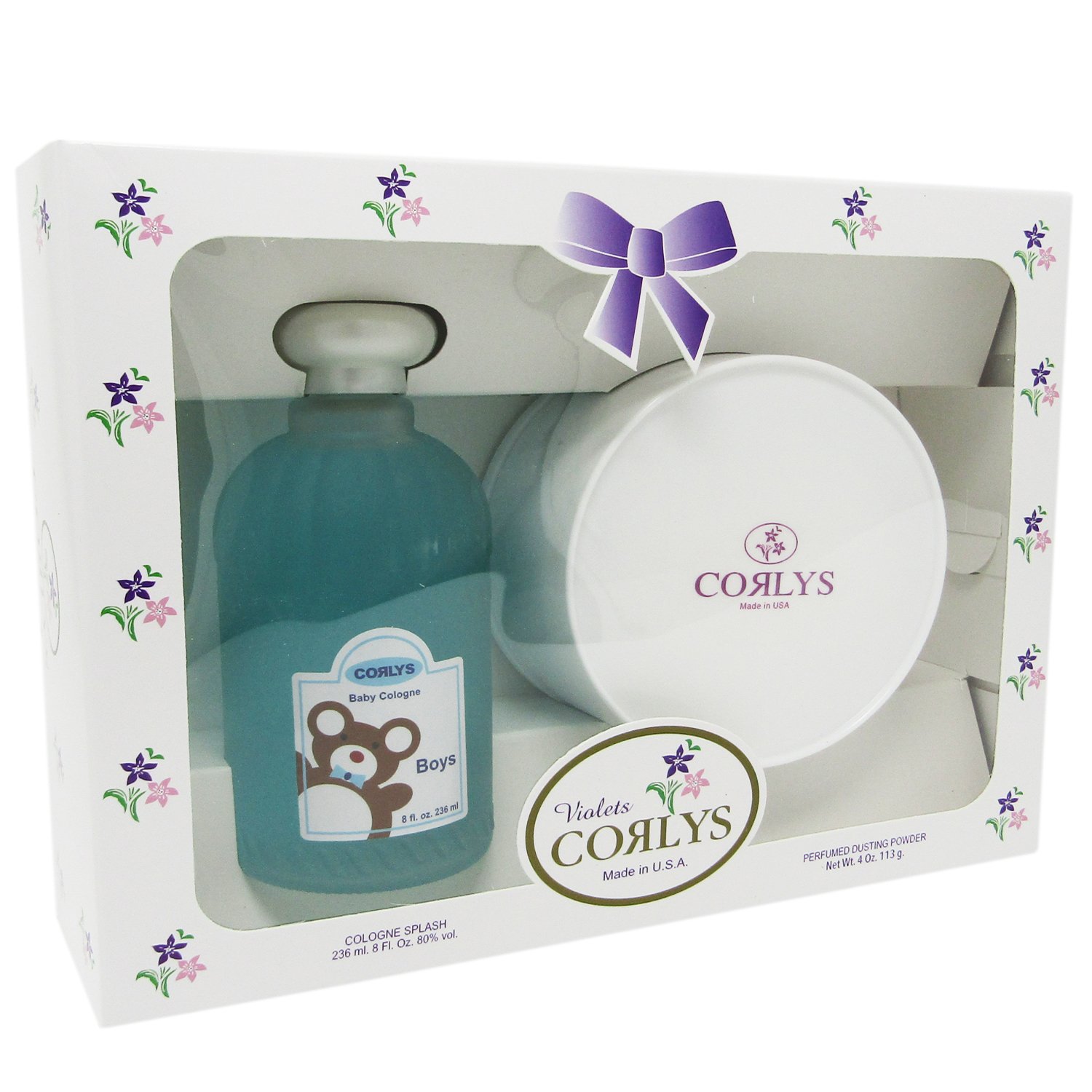 Amazon.com: Corlys Cologne Splash 8 Oz and Dusting Powder 3 Oz (Blue ...