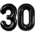 Amazon.com: Katchon, Black 30 Balloon Numbers - 40 Inch | Black 30th ...