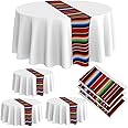 Amazon.com: Oudain 3 Pcs Fiesta Tablecloth 84 Inch Plastic Tablecover ...