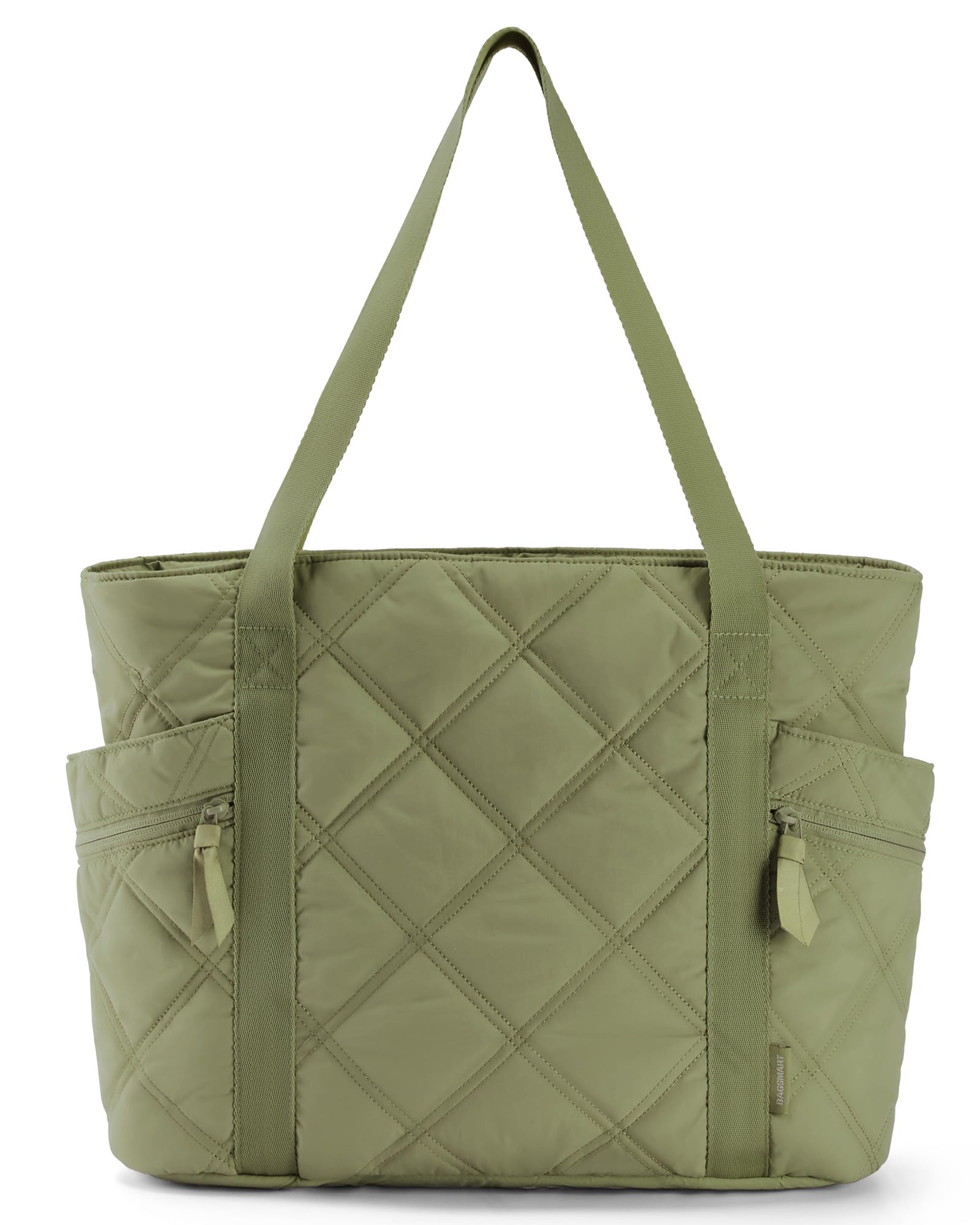 BAGSMART Tote Bag for Women, Puffer Tote Bag with Zipper, Quilted Nurse ...