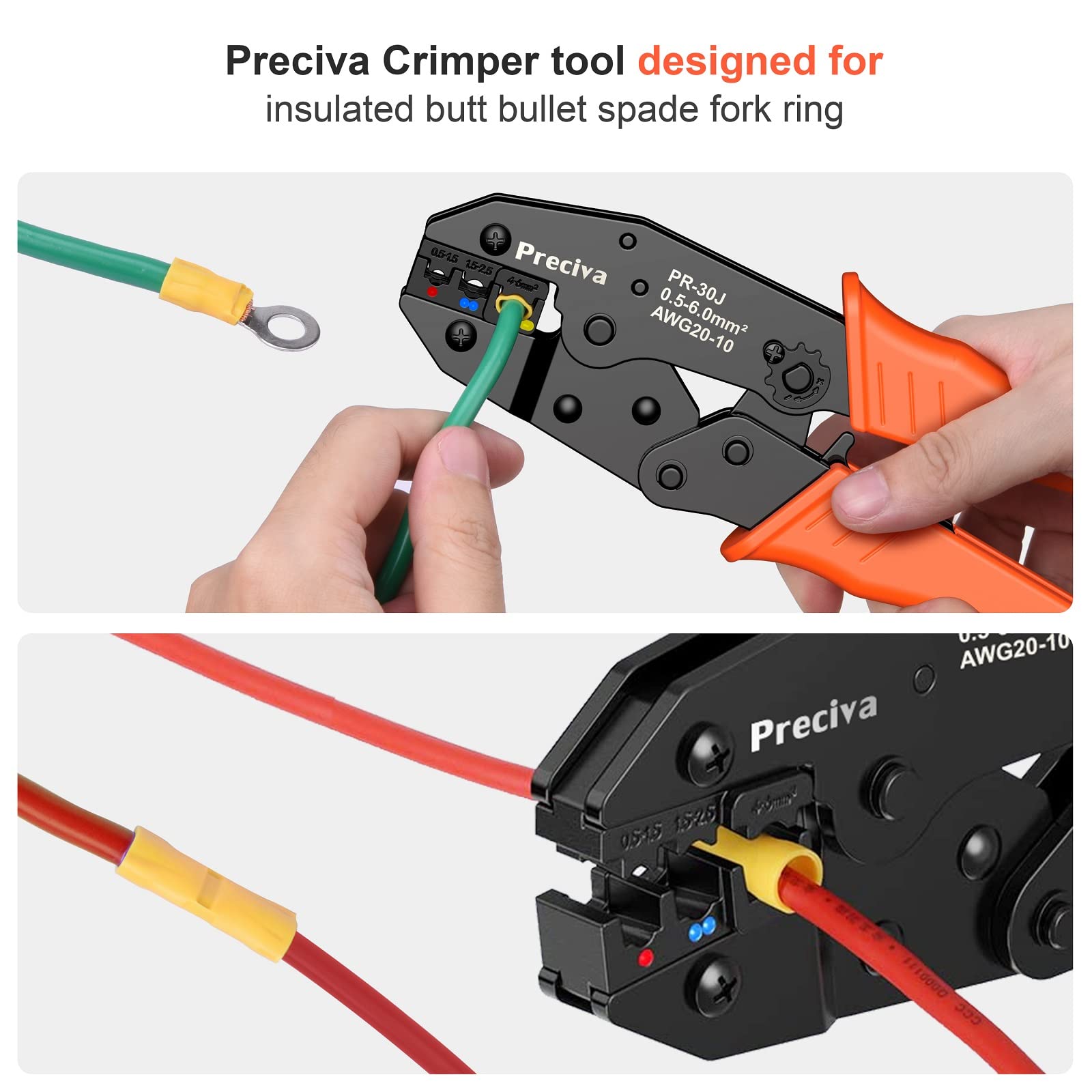 Mua Insulated Wire Terminal Crimping Tool Kit, Preciva 0.5-6mm² Ratchet ...