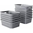 Amazon.com: 12 Pack Plastic Storage Baskets, Small Baskets for ...