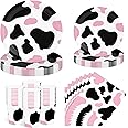Amazon.com: TWOWYHI Cow Print Tableware Set 108 Pieces Cow Print ...