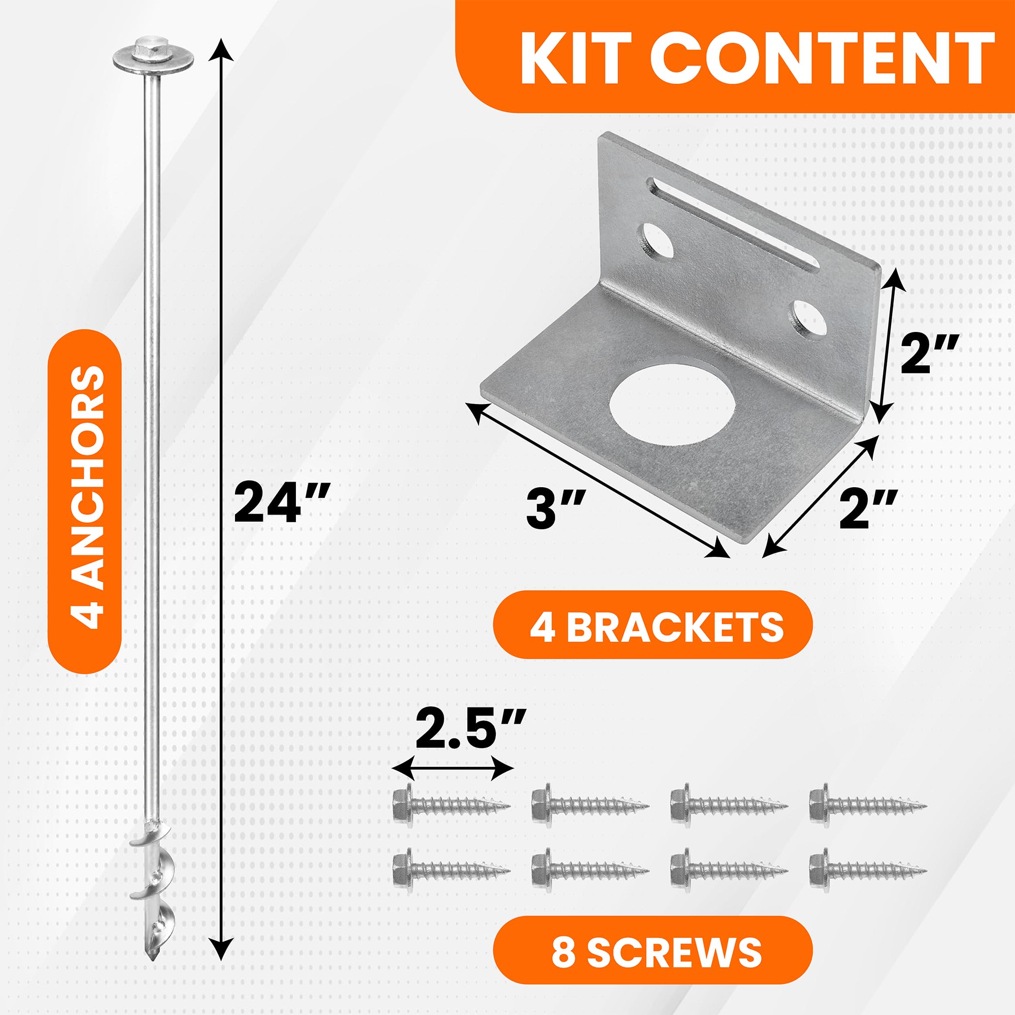 Mua Ground Anchors Screw In - 24" Set of 4,6,8 with Brackets and Drill ...