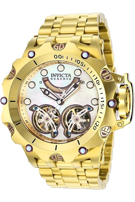 Invicta Herren Armbanduhr Reserve Venom Goldfarben Blende Mop Dial ...