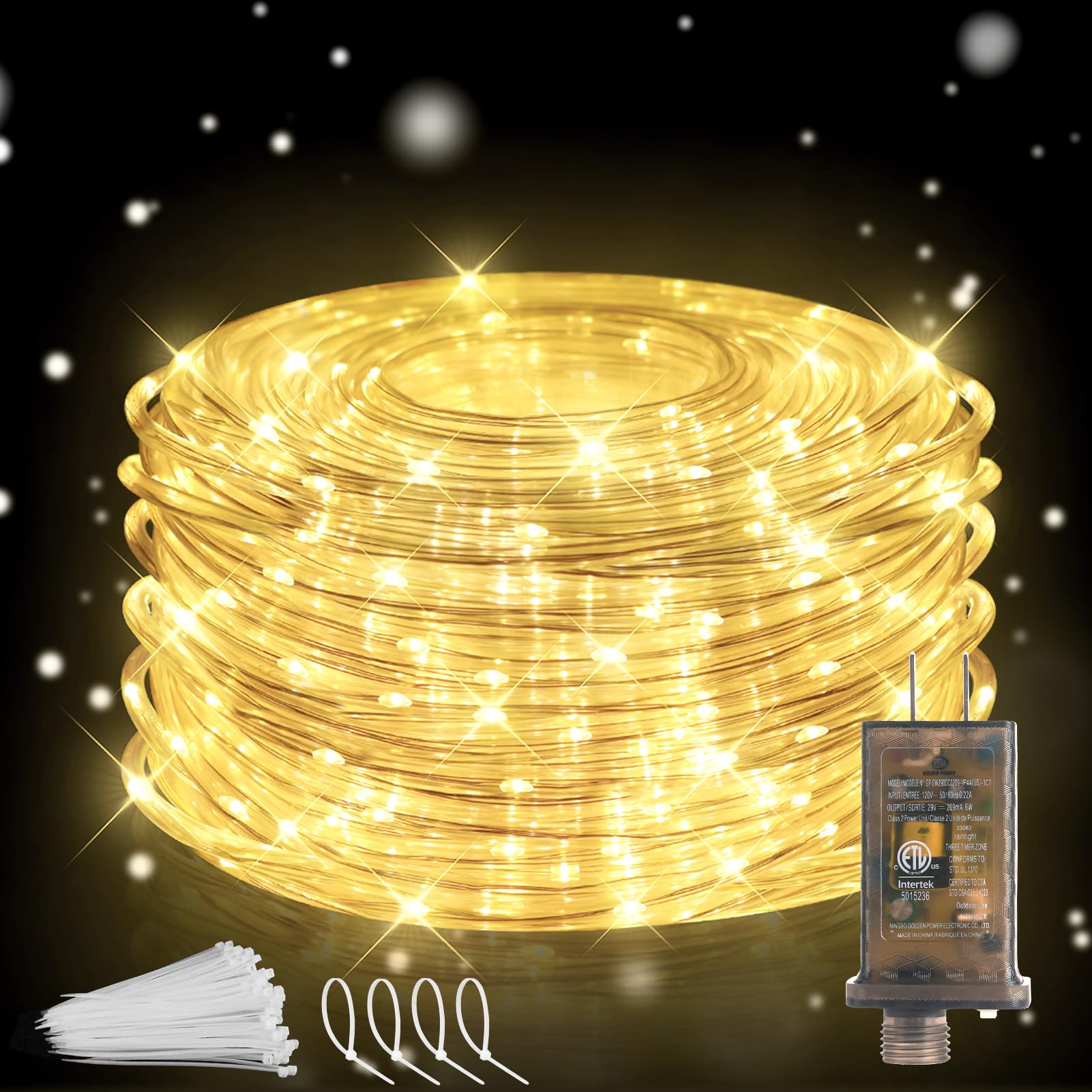 Heceltt 147ft LED Rope Lights Outdoor,450 LED Tube Lights with 8 Modes ...