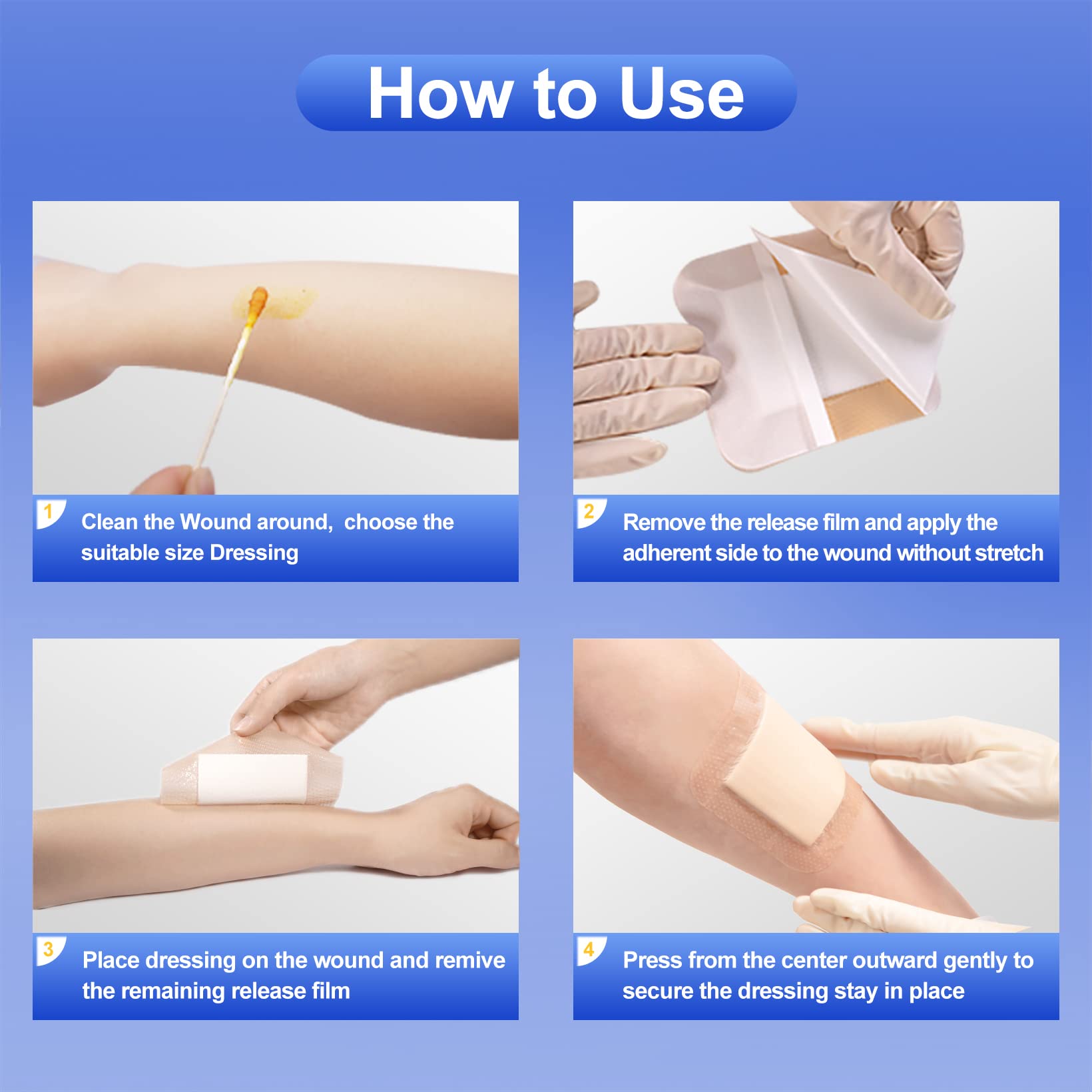 Mua Niceful 10 Count 5" x 5" Silicone Foam Dressing with Gentle Border ...