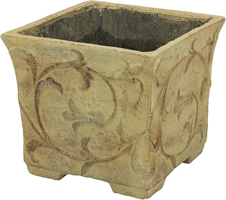 Large Heavy Ceramic Handmade Flower Pot in Old Greek Style 25.5 x 25.5 ...