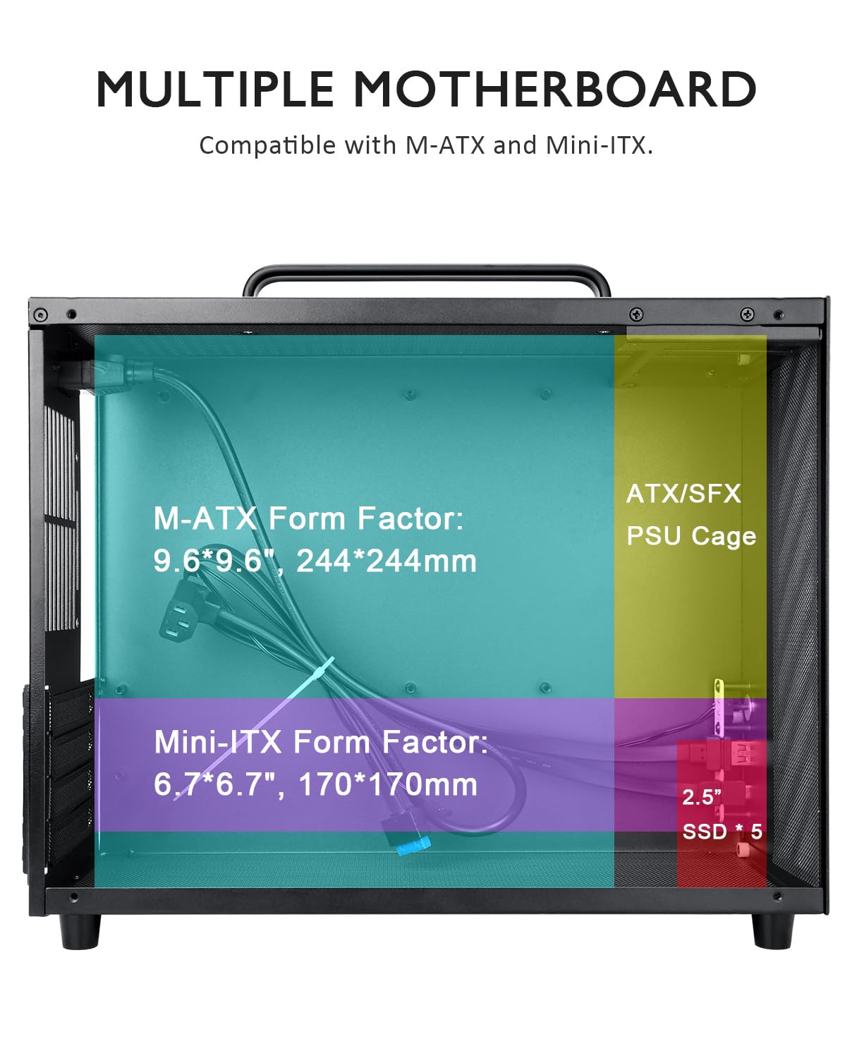 Mua SZD I8 Micro ATX PC Gaming Case, Mini-ITX Motherboard Small Form ...