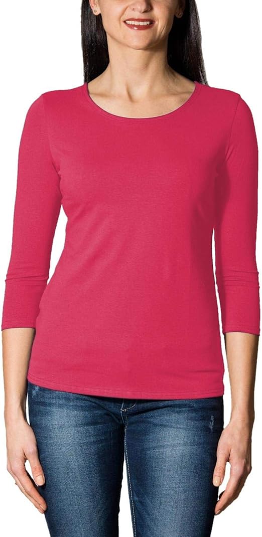 Alkato Damen Shirt 3/4 Arm mit Rundhals: Amazon.de: Bekleidung