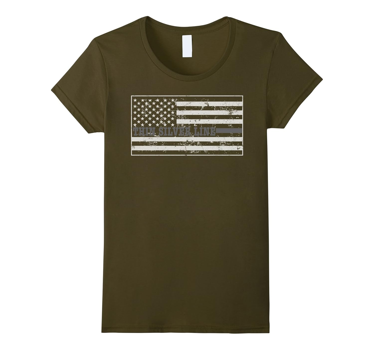 Correctional Officer Thin Silver Line Flag Prison Guard Shir