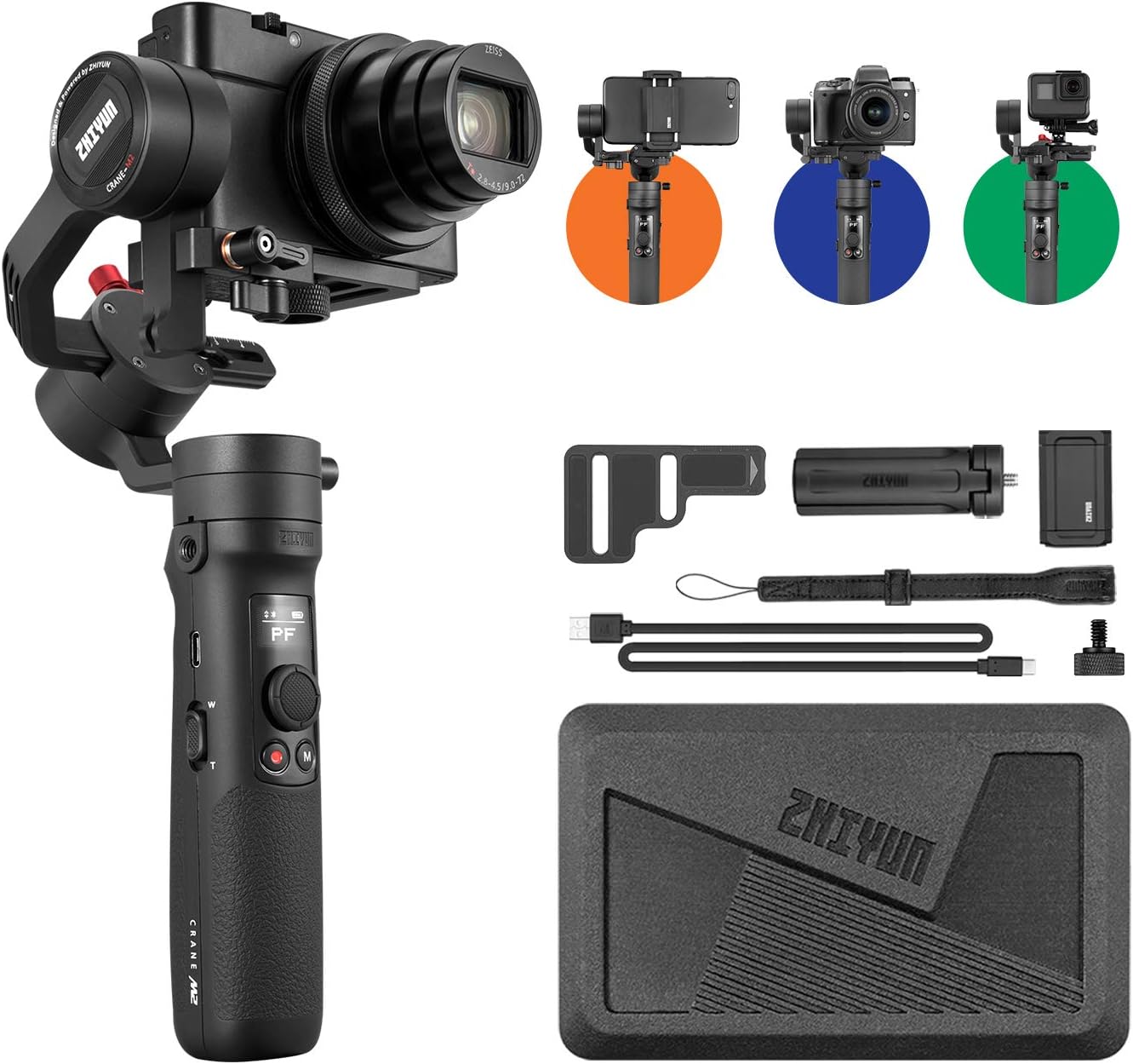 Amazon.com: Zhiyun Crane-M2 Estabilizador de cardán de mano de 3 ejes ...
