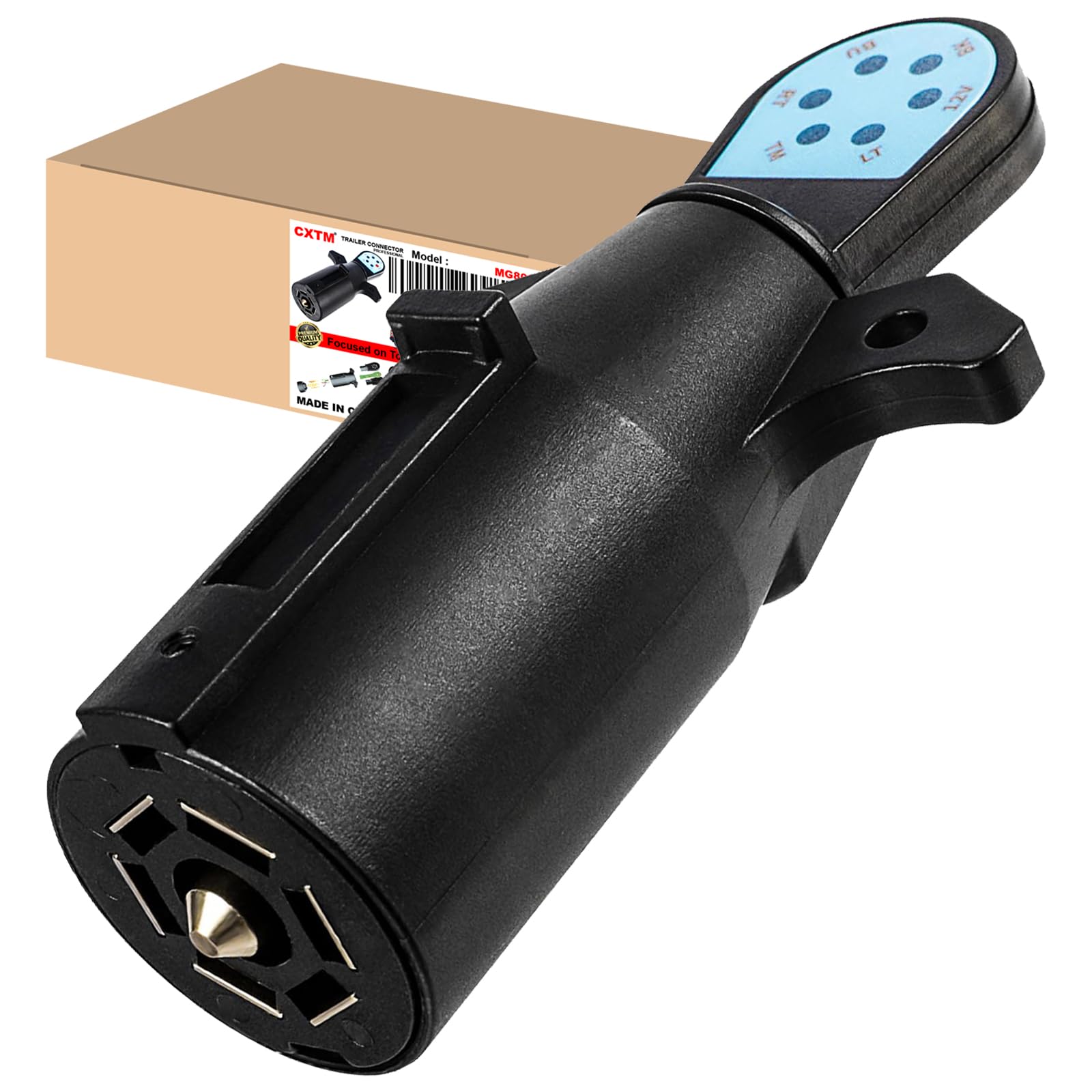 CXTM 7 Way Trailer Plug Tester, 7 Pin Trailer Light Tester with LED ...