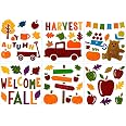 Amazon.com: JOICEE Fall Gel Window Clings, Autumn Harvest Pumpkins ...