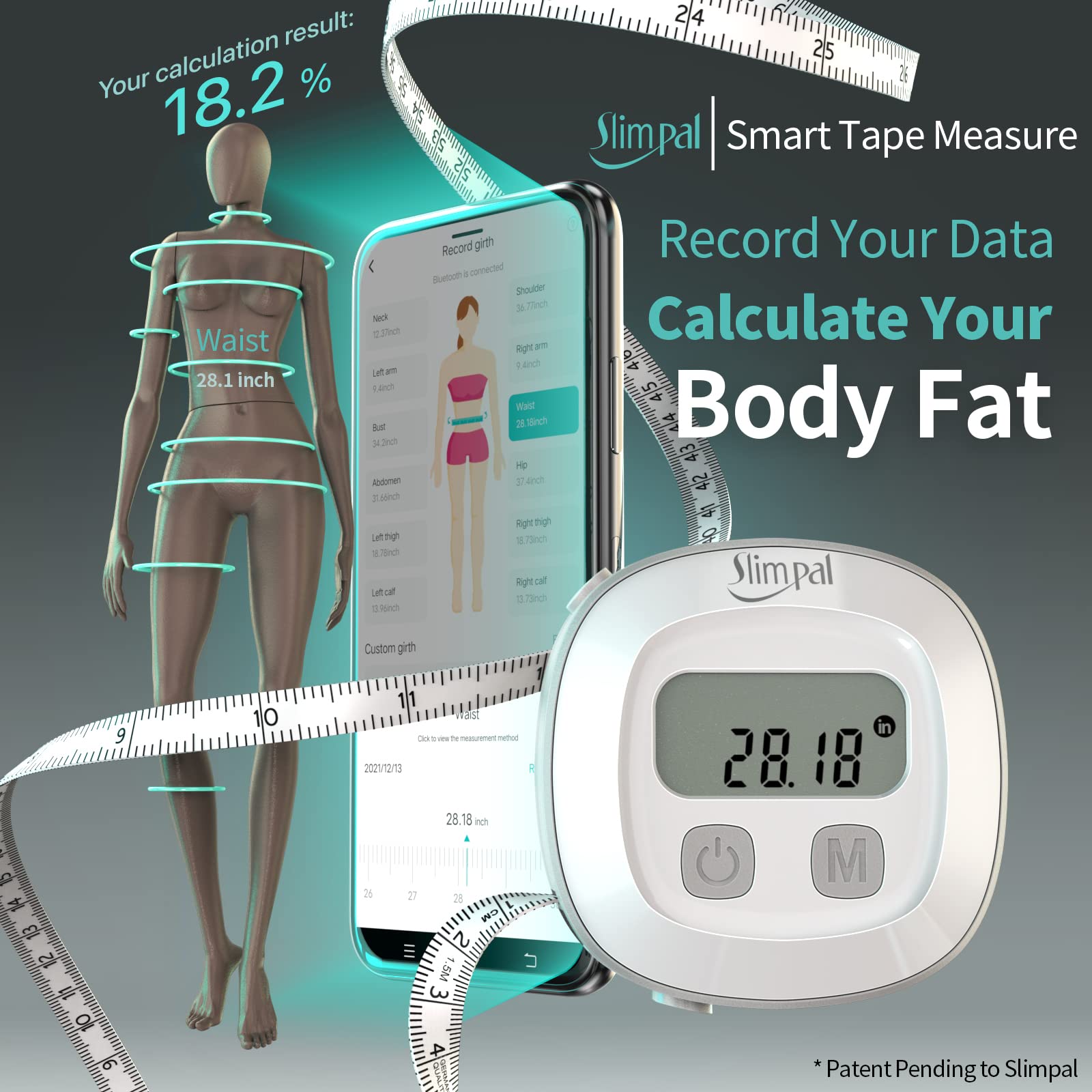 Mua Body Tape Measure with Case, Tool for Monitoring Body Fat ...