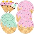 Amazon.com: DYLIVeS 48 Pcs Ice Cream Birthday Party Plates and Napkins ...